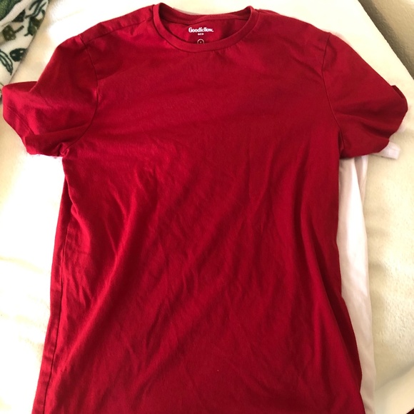 Goodfellow & Co | Shirts | Simple Tees Red Light Pink And Light Blue ...